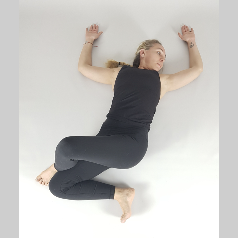Supine Spinal Twist Open Arms - Chest Opening Yoga Pose Guide | FLOW ...